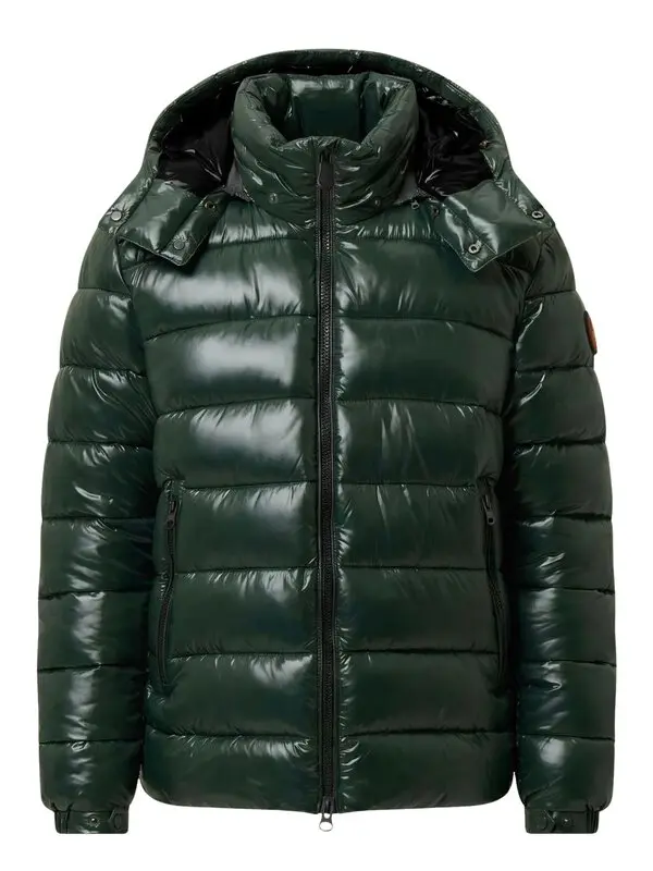 SAVE THE DUCK Florian Quilted Padded Down Jacket With Removable Hood - Green