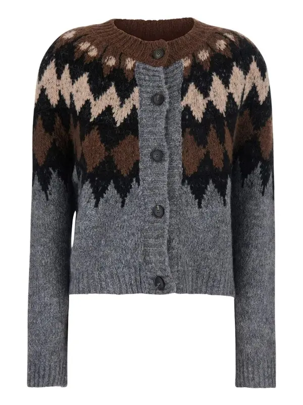 TELA Eiko Knit Cardigan With Pattern - Multi