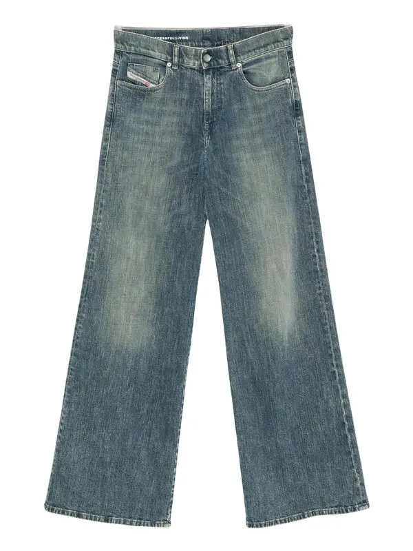 DIESEL® Flared Jeans With Faded Effect - Blue
