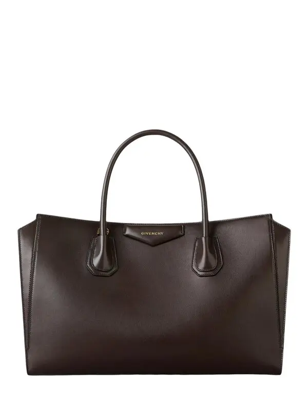Givenchy Medium Antigona Catchall Bag In Shiny Hammered Leather - Brown