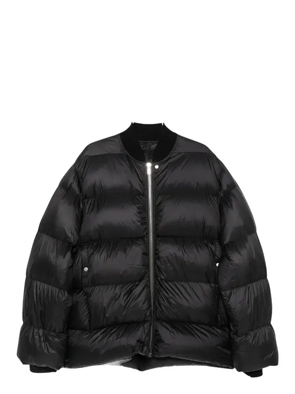 Rick Owens Padded Bomber Jacket With Zip Closure - Black