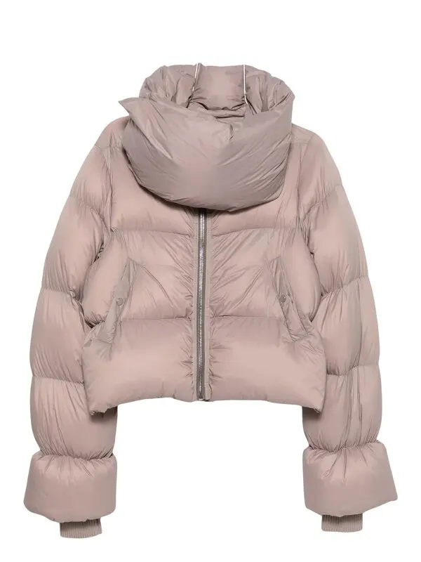 Rick Owens High Collar Puffer Jacket - Red