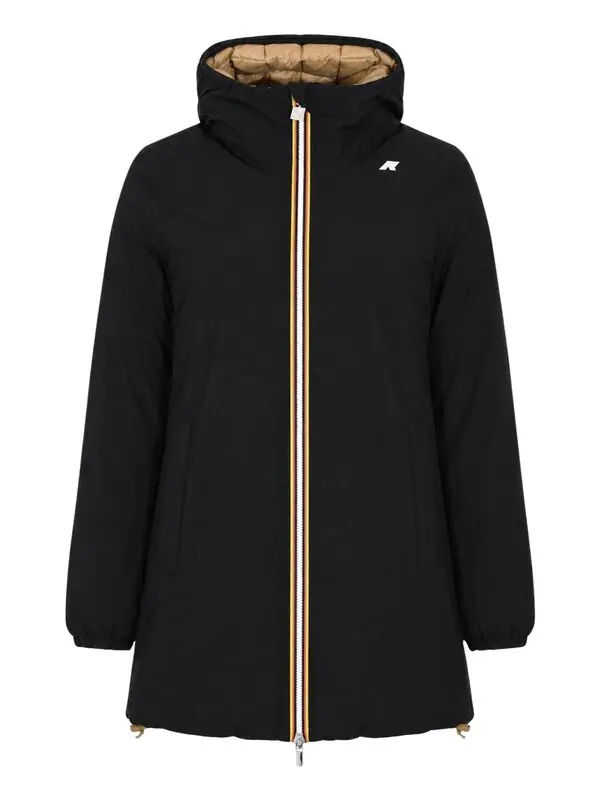K-WAY Reversible Down Coat With Hood - Black