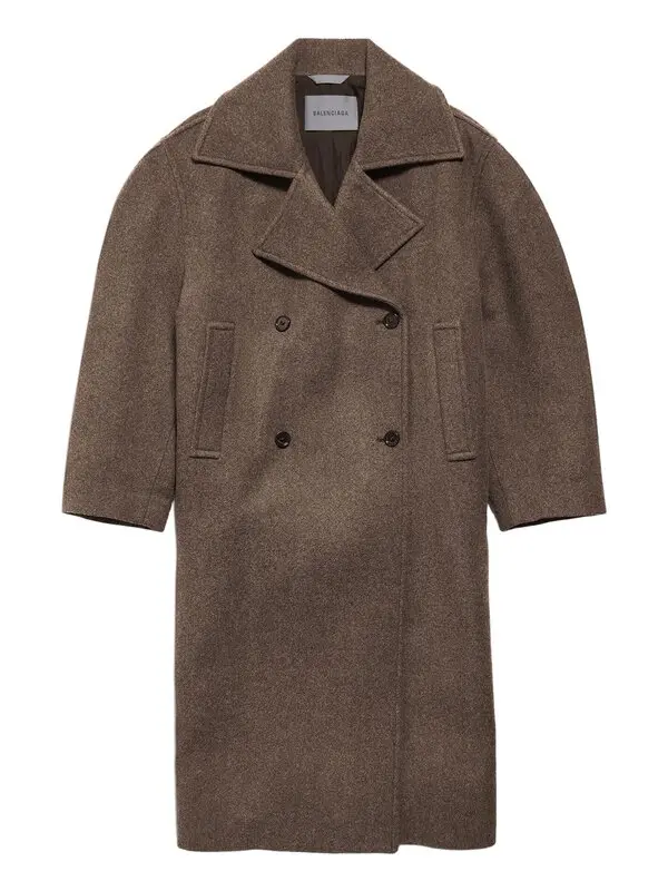 Balenciaga Long Cocoon Coat - Brown