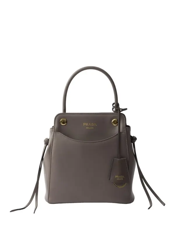 Prada Carry Leather Mini Handbag - Grey