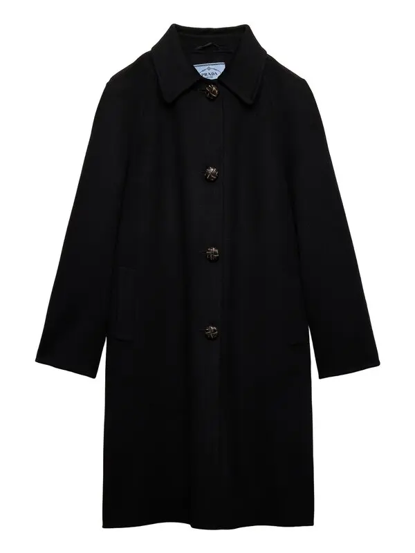 Prada Single-breasted Cashmere And Wool Coat - Black