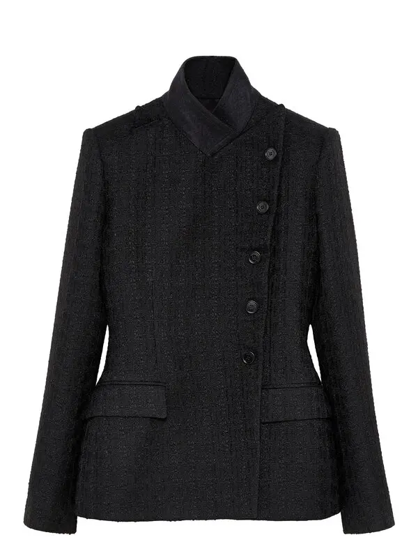 Alexander McQueen Light Tweed Single-breasted Jacket - Black
