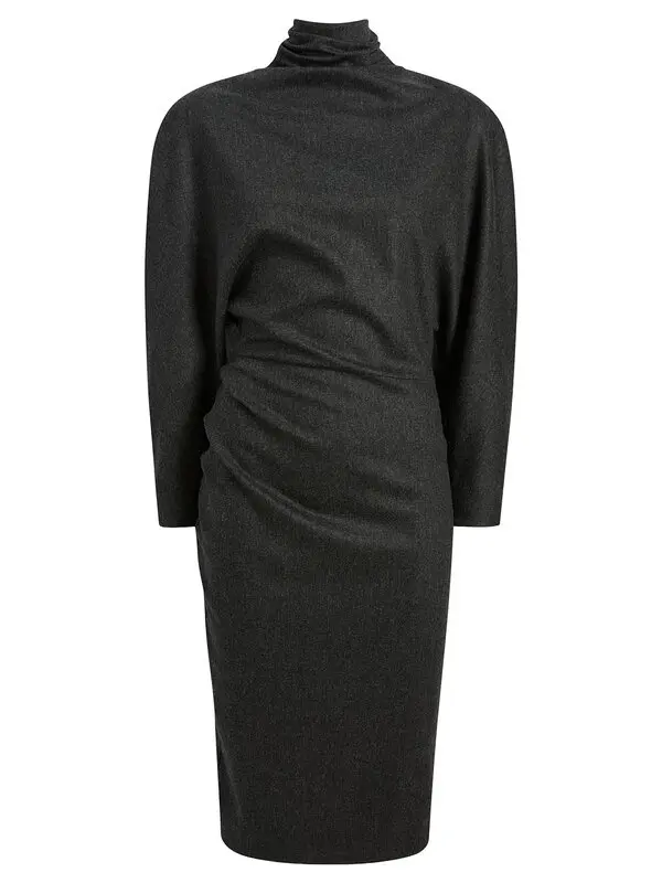 Khaite Harlin Dress With Sculpted Collar - Charcoal
