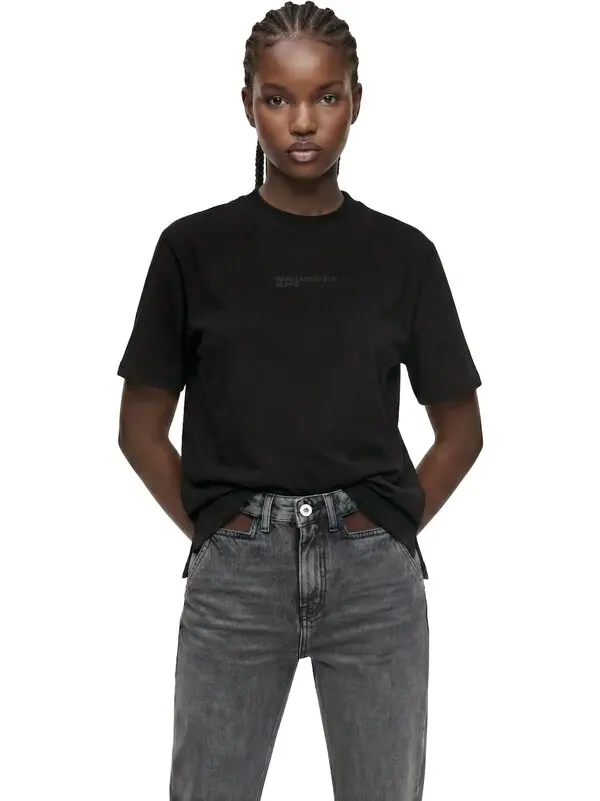 KL JEANS Jeans Open-back Mock Neck T-shirt - Black