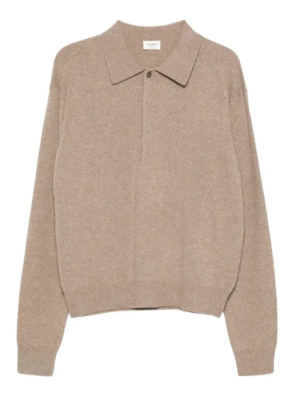Saint Laurent Raglan Sleeve Polo - Tan