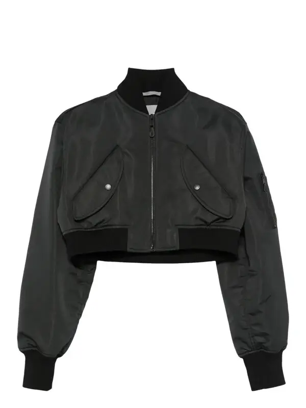 Balenciaga Cropped Bomber Jacket - Black