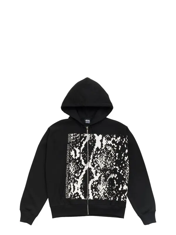 StÜssy Snakeskin Zip Hoodie - Black