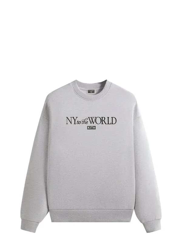 Kith Ny To The World" Signature Nelson Crewneck - Grey
