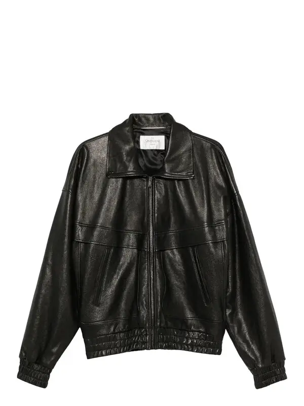 Saint Laurent Leather Zip-up Blouson - Black