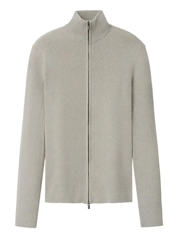 Fear Of God Rib Knit Zip Up Jacket - Grey