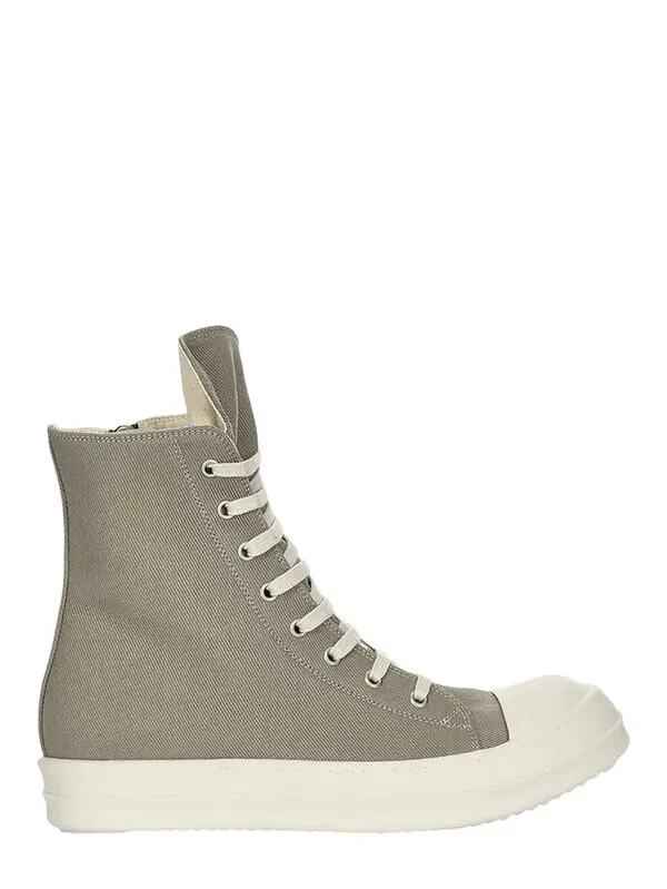 Rick Owens Scarpe Denim High Top Sneakers - Grey