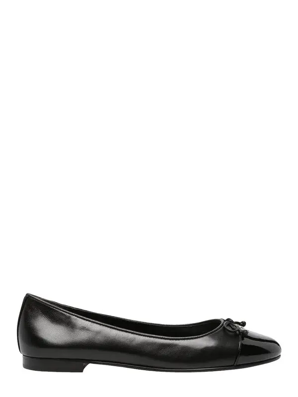 Tory Burch Ballet Flats With Cap Toe Detail - Black
