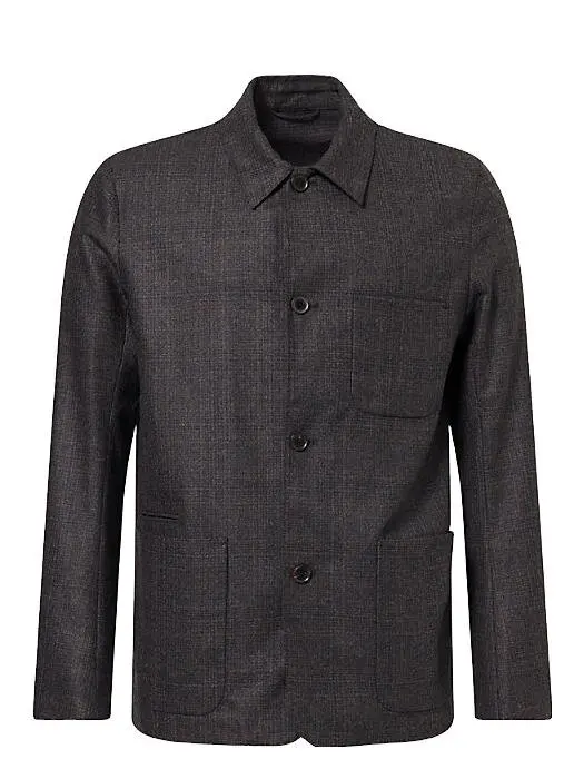 Paul Smith Flannel Patch-pocket Wool Jacket - Slate