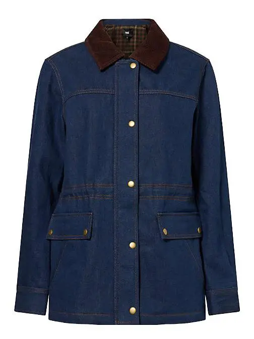Paige Horizon Utility Denim Jacket With Corduroy Collar - Corvetto