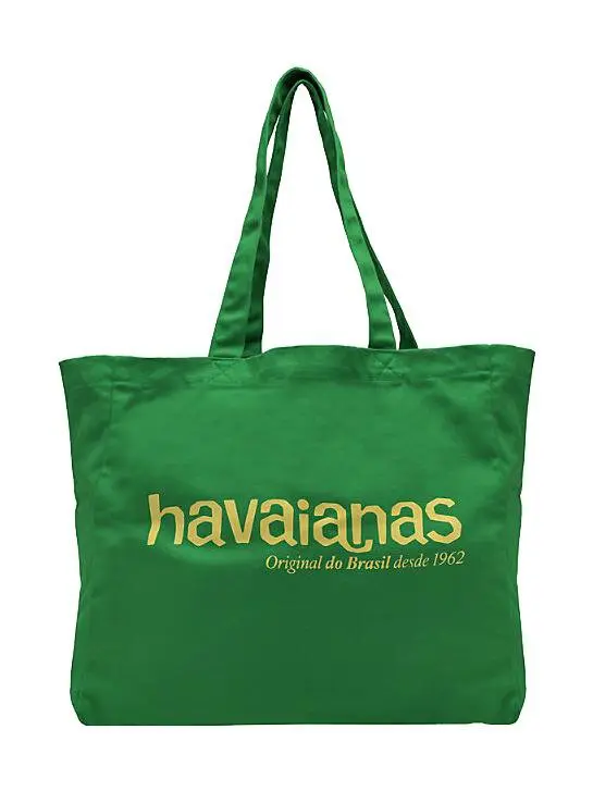 Havaianas Branded Cotton-blend Beach Bag - Green