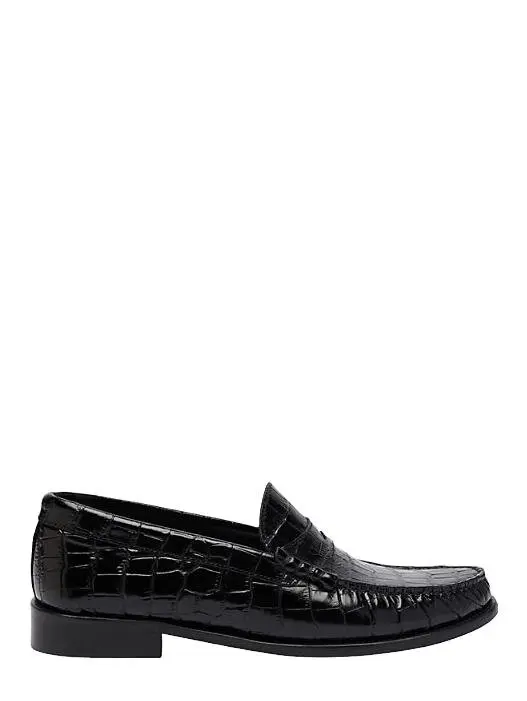 Whistles Manny Leather Loafers - Black