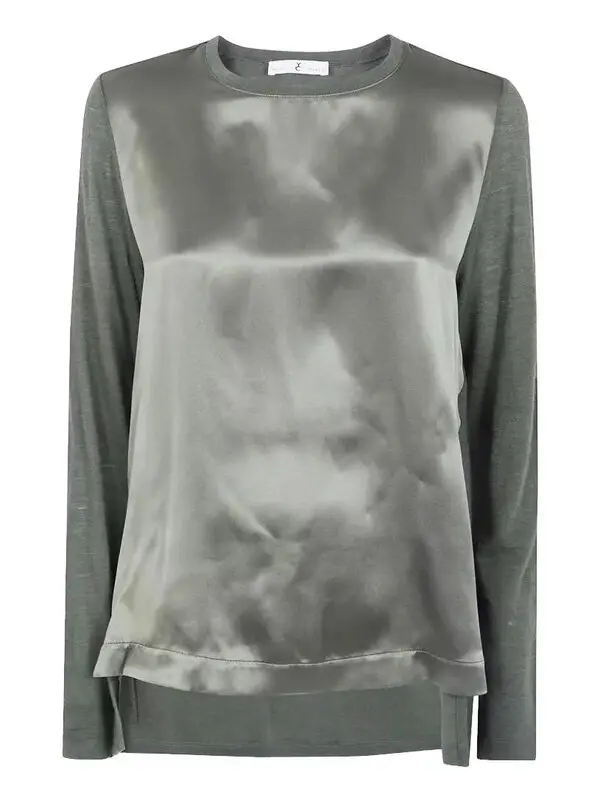 WHYCI Satin-finish Long-sleeve Top - Green