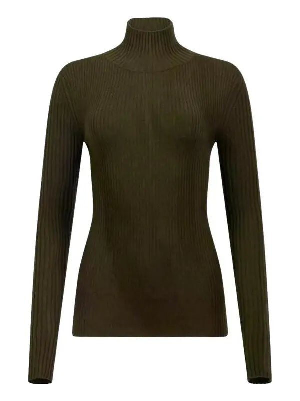 Victoria Beckham Ribbed Roll-neck Sweater - Green