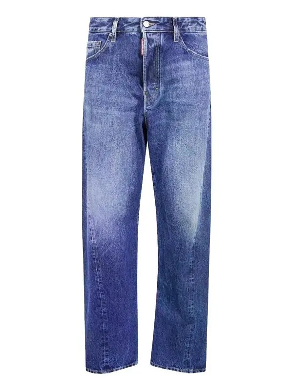 Dsquared2 Checked Pocket Wide-leg Jeans - Blue