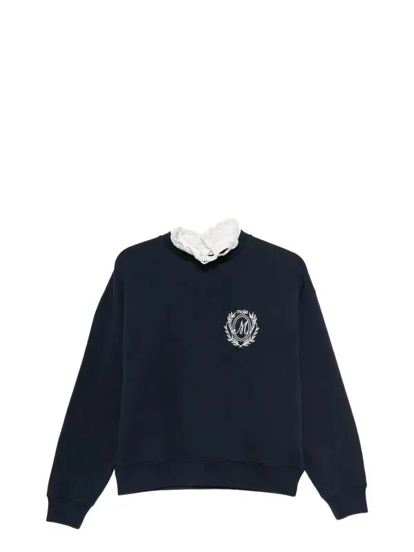 Maje Embroidered Logo Sweatshirt - Blue