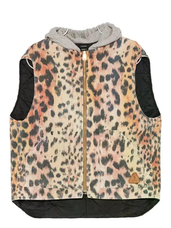 R13 Leopard-print Sleeveless Jacket - Neutrals