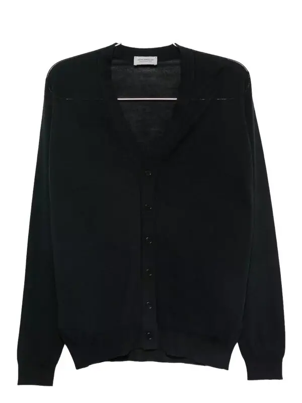John Smedley Bradrick V-neck Button-up Cardigan - Black