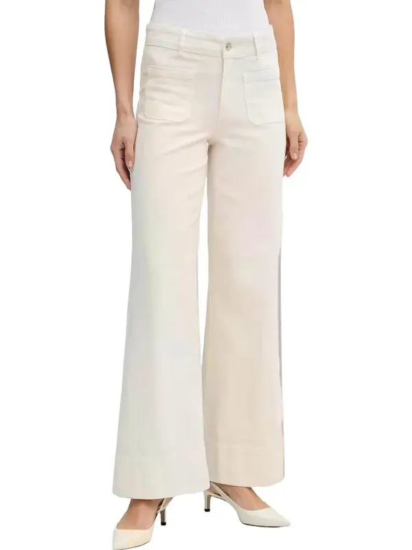 OUI Wide Leg Front Pocket Jeans - Neutrals