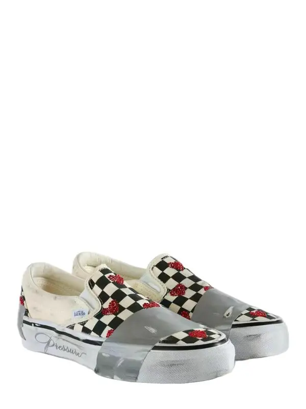 VANS X Gregory Baffoni Heart Checkerboard Slip-on Sneakers - White