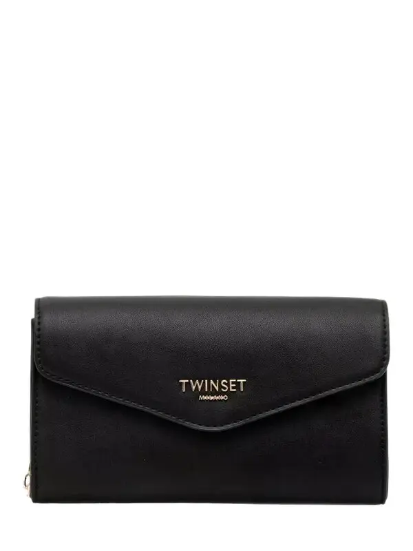 TWINSET Charm-embellished Envelope Clutch Bag - Black
