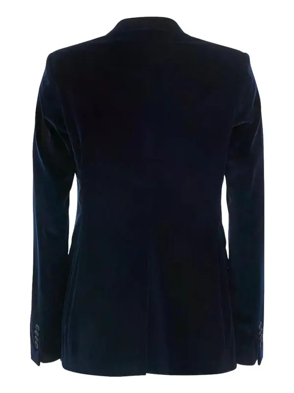 Tagliatore Parigi Double-breasted Velvet Blazer - Blue