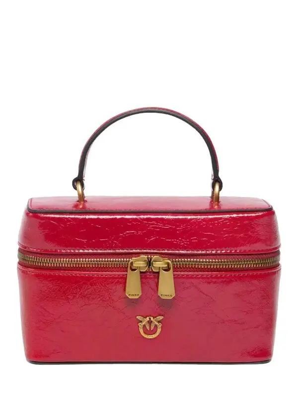 Pinko Love Birds Leather Tote Bag - Red