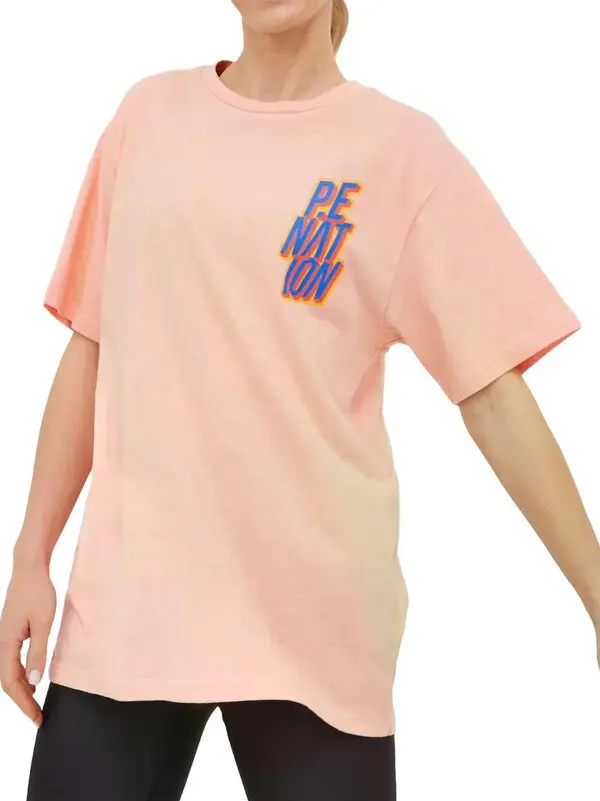 P.E Nation Crewneck Graphic Print Short Sleeve T-shirt - Orange