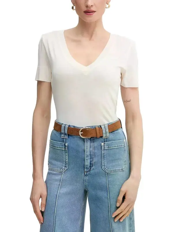 MOS MOSH V-neck Short-sleeve T-shirt - Neutrals