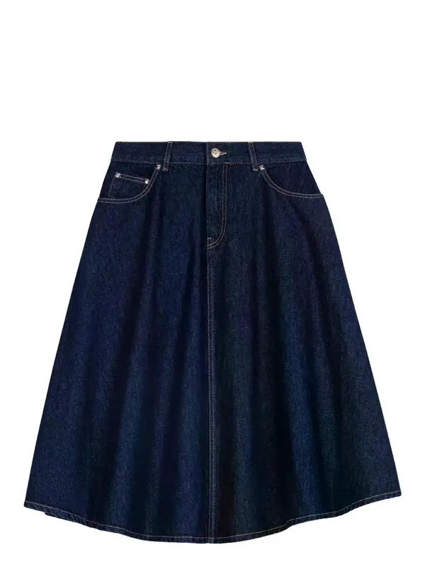 Maje A-line Midi Skirt - Blue