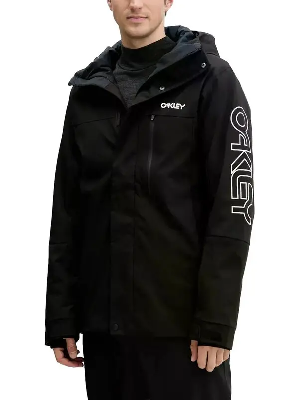 Oakley Hooded Ski Jacket With Logo Detail - Black
