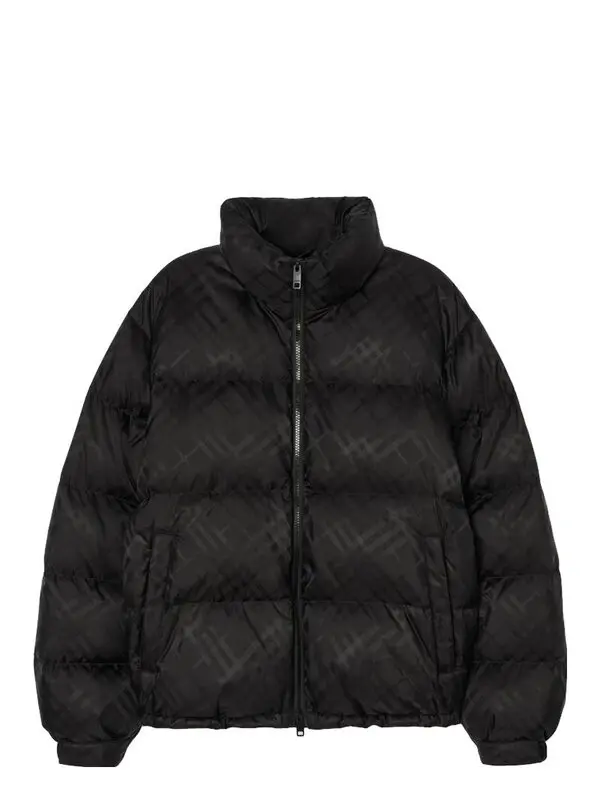 Burberry Check Nylon Highlands Puffer Jacket - Black
