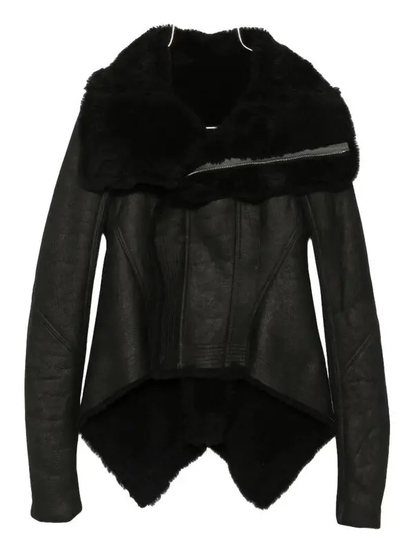 Rick Owens Asymmetrical Leather Jacket - Nero