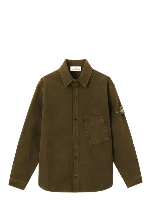 Stone Island Cotton Snap-front Jacket - Verde