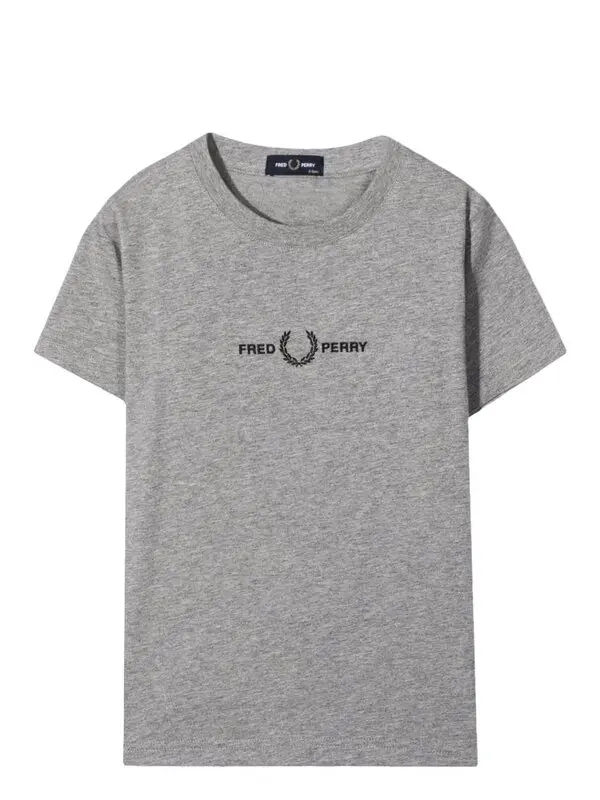 Fred Perry Embroidered Cotton T-shirt - Grey