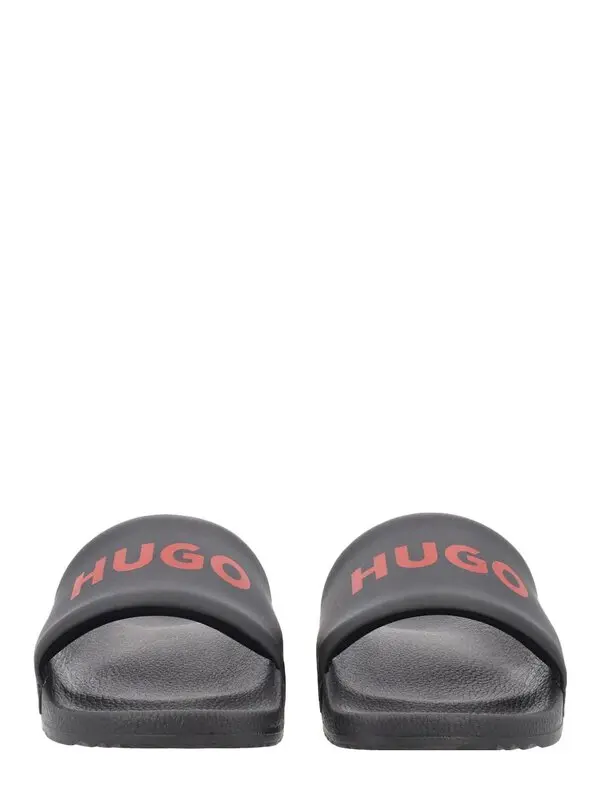 Hugo Logo Slide Sandals - Black