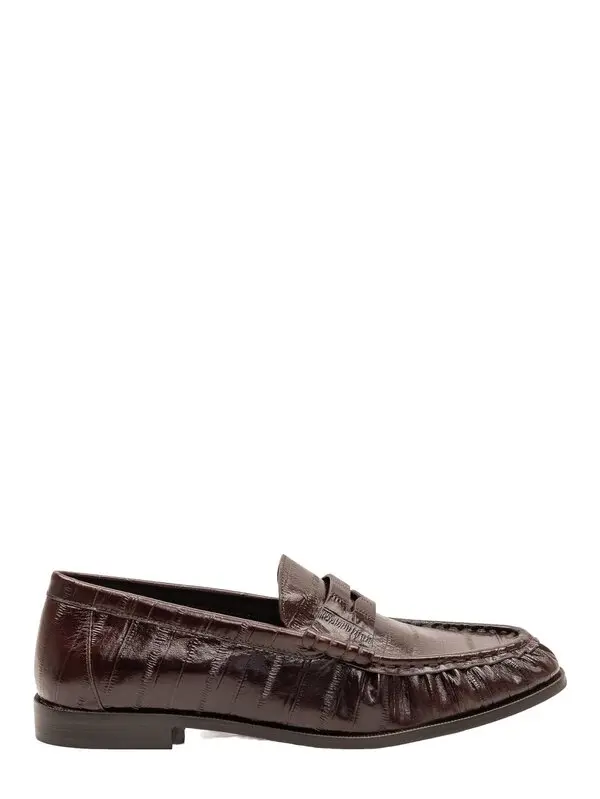 Jeffrey Campbell Embossed Loafers - Dark Tan