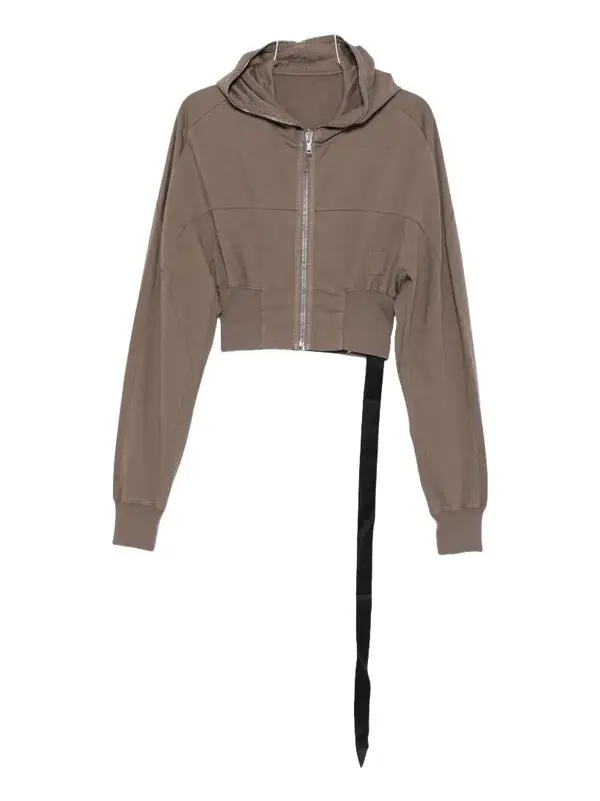Rick Owens Cropped Zip-hood Sweatshirt - Grigio
