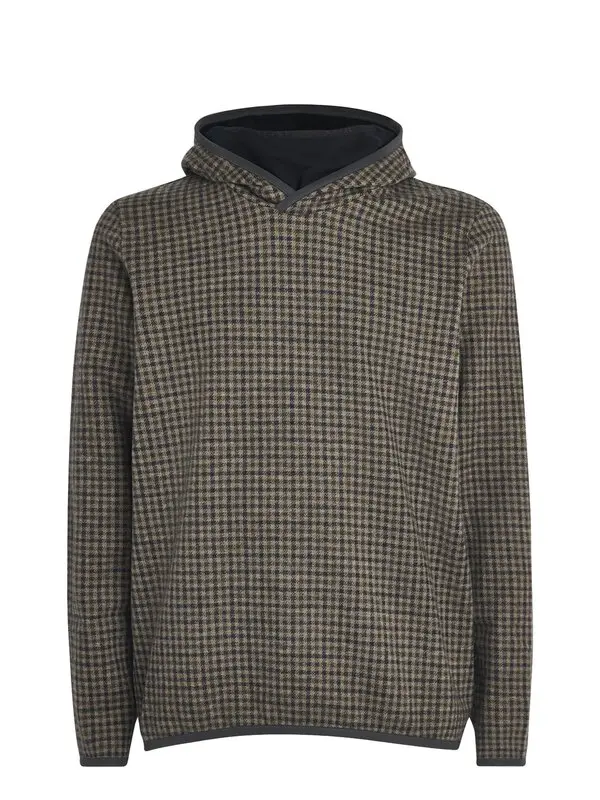 Sease Virgin Wool-blend Check Hoodie - Green