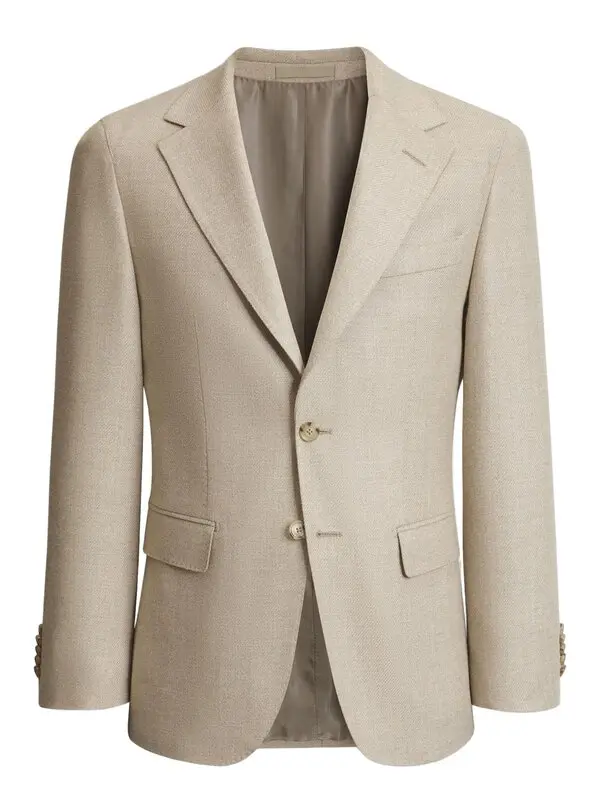 BOSS Regular-fit Blazer In Virgin Wool With Silk - Light Beige