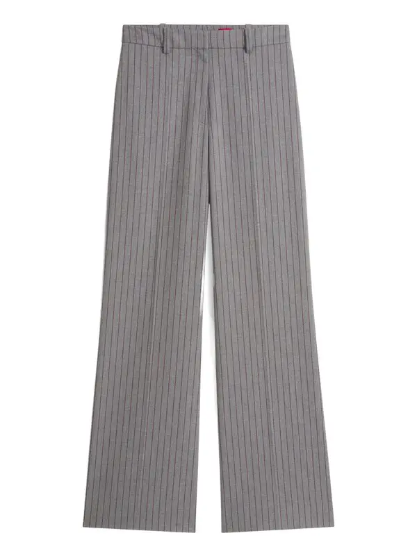 Hugo Pinstripe Wide-leg D-ring Detail Pants - Patterned